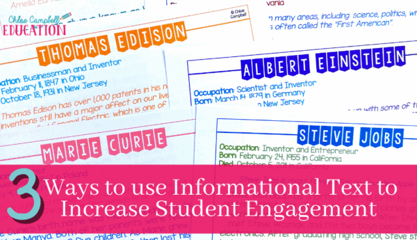 3 Ways to Increase student engagement with informational texts – Chloe ...