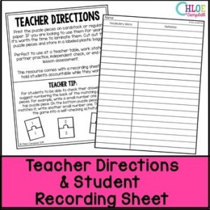 5th Grade Science Vocabulary Matching Activity | Science Test Prep