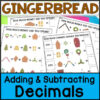 Christmas Adding & Subtracting Decimals Math | Build a Gingerbread ...
