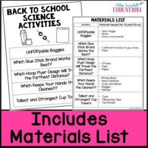 Fun Back to School Science Stations | First Week of School Science ...