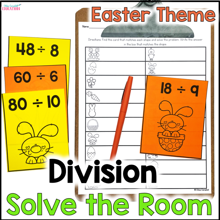 Division Fact Fluency – Solve the Room Activity – Easter 3rd Grade Math ...
