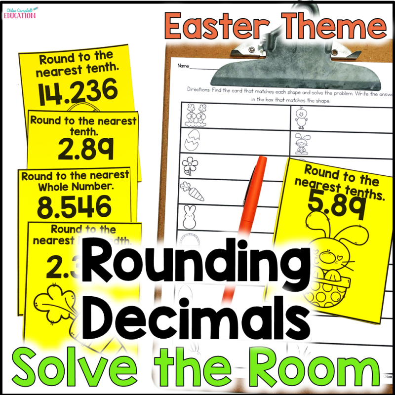 Rounding Decimals – Solve the Room – Easter Math Center – Chloe ...