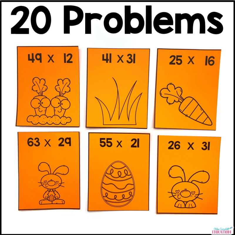 2 Digit by 2 Digit Multiplication Solve the Room – Easter Math – Chloe ...