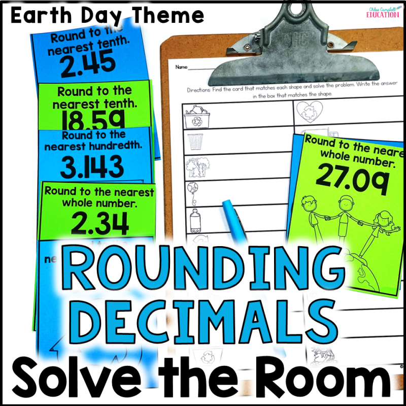 Rounding Decimals – Solve the Room – Earth Day Math Center – Chloe ...