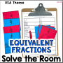 Equivalent Fractions Solve the Room – USA Theme – Fractions Practice ...