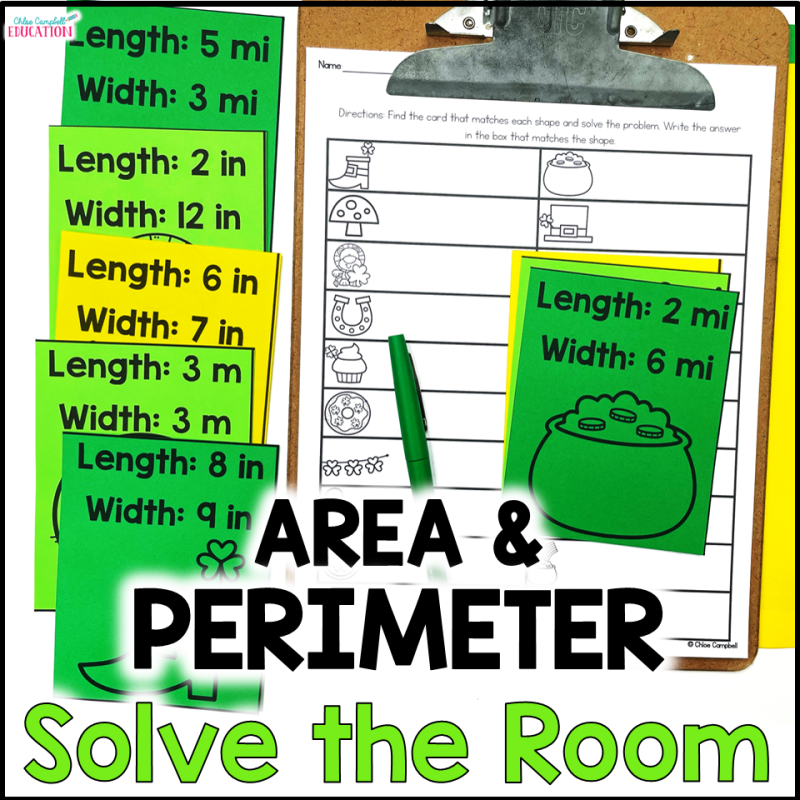 Area and Perimeter Solve the Room Activity – St. Patrick’s Day Math ...