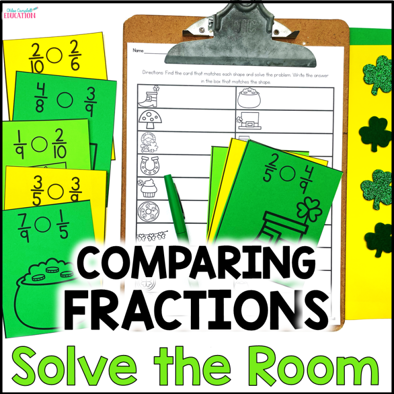 Comparing Fractions with Unlike Denominators – St. Patrick’s Day Math ...