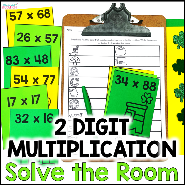 Two Digit Multiplication – St. Patrick’s Day Math – 4th and 5th Grade ...
