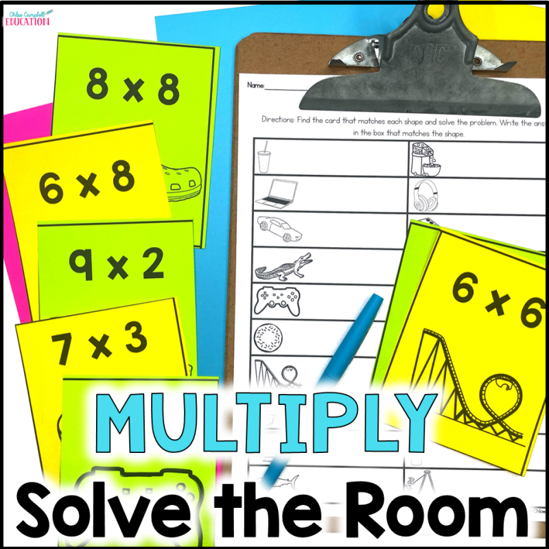 Multiplication Facts Practice – Solve the Room – Math Scoot – Chloe ...