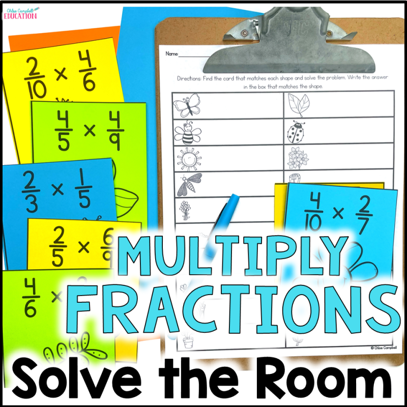 Multiplying Fractions Activity – Solve the Room – Spring Math Games ...