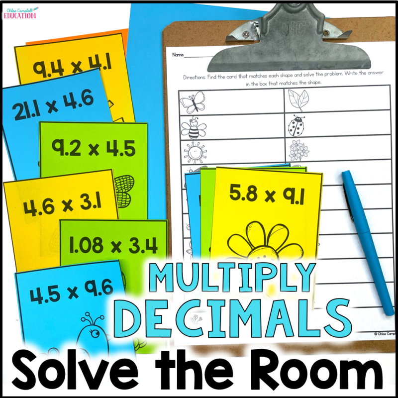 Multiplying Decimals Activity – Solve the Room – Spring Math Games ...