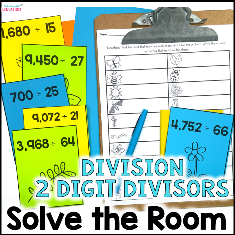 Long Division Games with 2 Digit Divisors Solve the Room – Spring Math ...