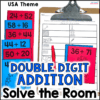 Double Digit Addition Solve the Room – 2 Digit Addition USA Math Activity