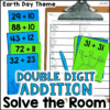 Double Digit Addition Solve the Room – 2 Digit Addition Earth Day Math ...