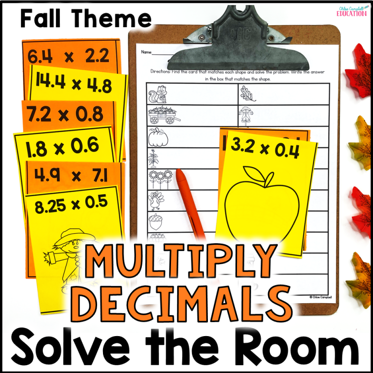 Multiplying Decimals Activity – Solve the Room – Fall Math Center ...