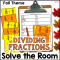 Dividing Fractions Activity – Solve the Room – Fall Math Center