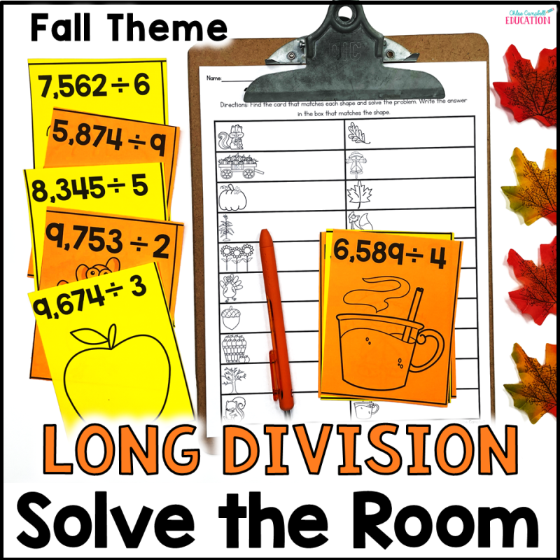 Long Division – 4 Digit Dividends with 1 Digit Divisors – Solve the ...