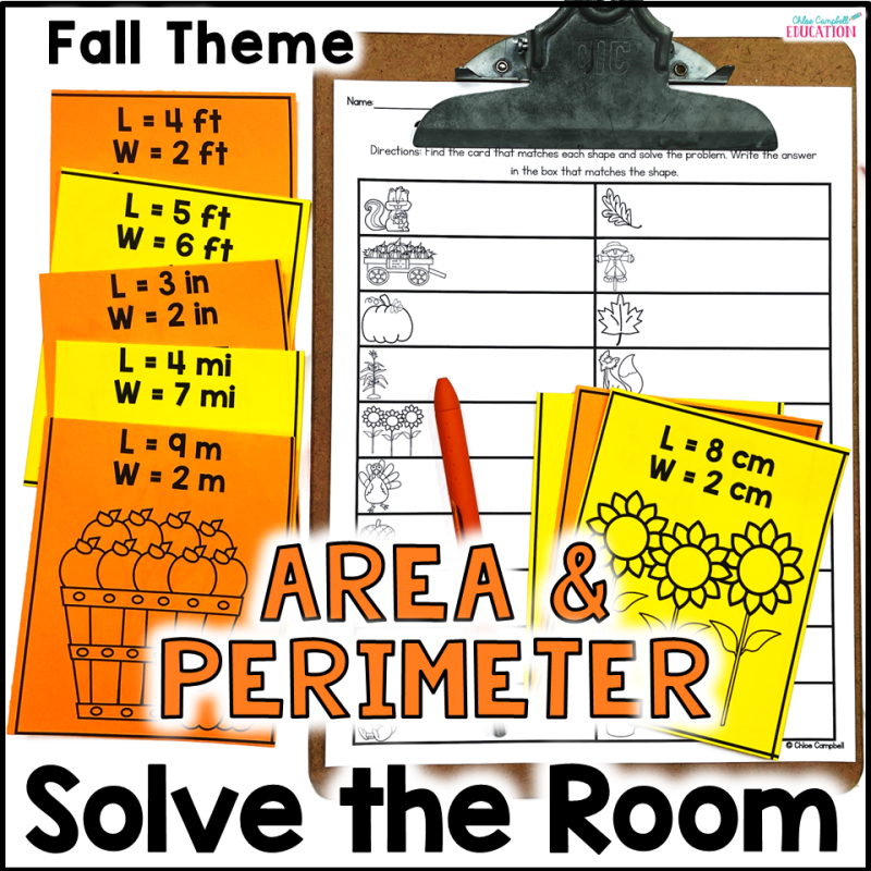 Area and Perimeter Activity – fall Math Solve the Room – Measurement ...
