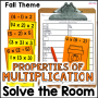 Fall Solve the Room – Multiplication Properties Activity – 3rd Grade ...