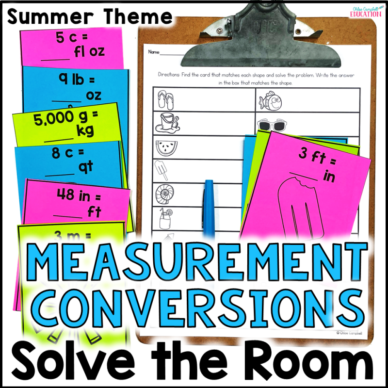 Measurement Conversions – Solve the Room Summer Math Activity – 5th ...