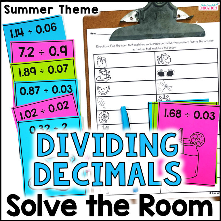 Dividing Decimals Activity – Solve the Room – Summer Math Center ...