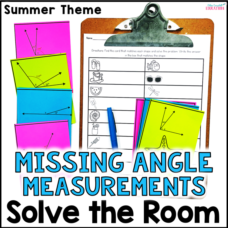 Finding Missing Angles - Solve the Room Summer Math Activity - 4th ...