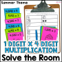 4 Digit by 1 Digit Multiplication Game – Solve the Room Summer Math ...