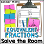 Equivalent Fractions Game – Solve the Room – Summer Math – Fractions ...