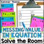 Unknown Number in Multiplication & Division Equations – Solve the Room ...