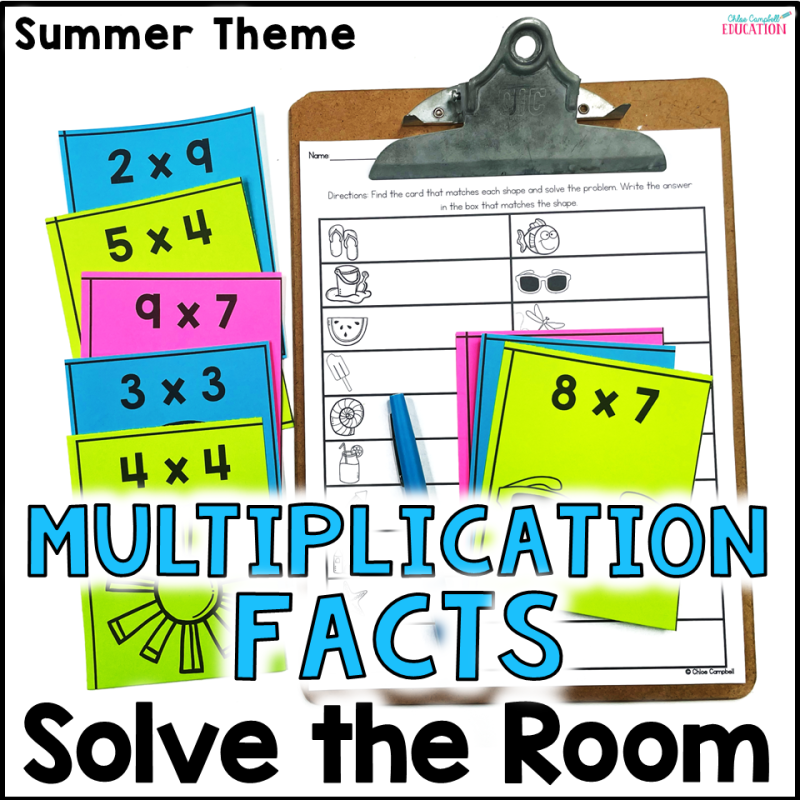 Multiplication Facts – Solve the Room Summer Math Activity – Chloe ...