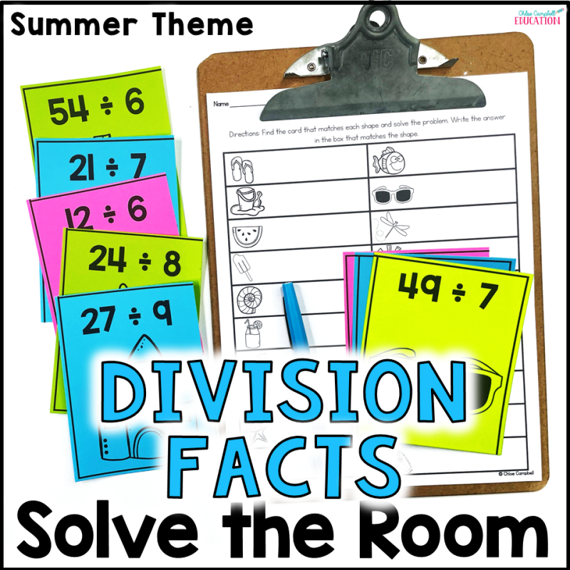 Division Facts Game – Solve the Room Activity – Summer Math Center ...