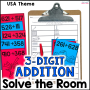 3 Digit Addition Game Solve the Room – USA Math Activity – Chloe ...