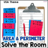 Area and Perimeter Solve the Room Cards – USA Math Activity 3rd and 4th ...
