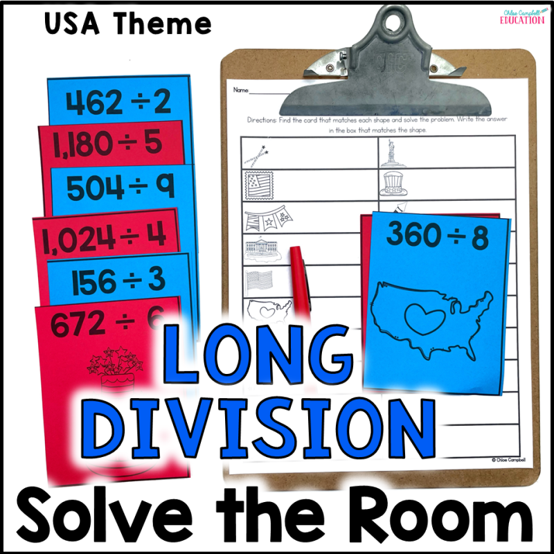Long Division Games with 1 Digit Divisors – Solve the Room – USA Math ...