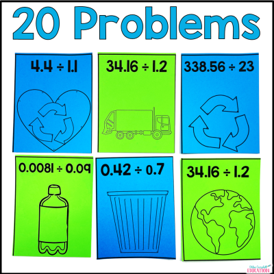Dividing Decimals Activity – Solve the Room – Earth Day Math Center ...