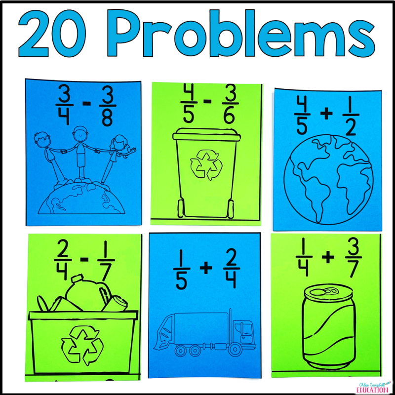 Adding and Subtracting Fractions with Unlike Denominators – Earth Day ...
