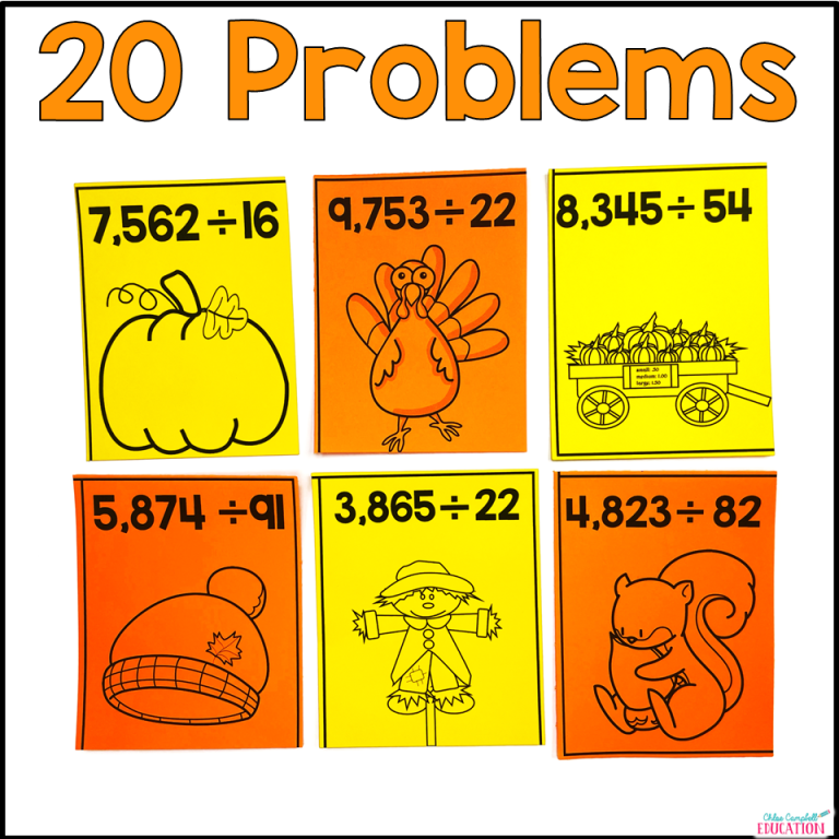 Long Division Games with 2 Digit Divisors Solve the Room – Fall Math ...