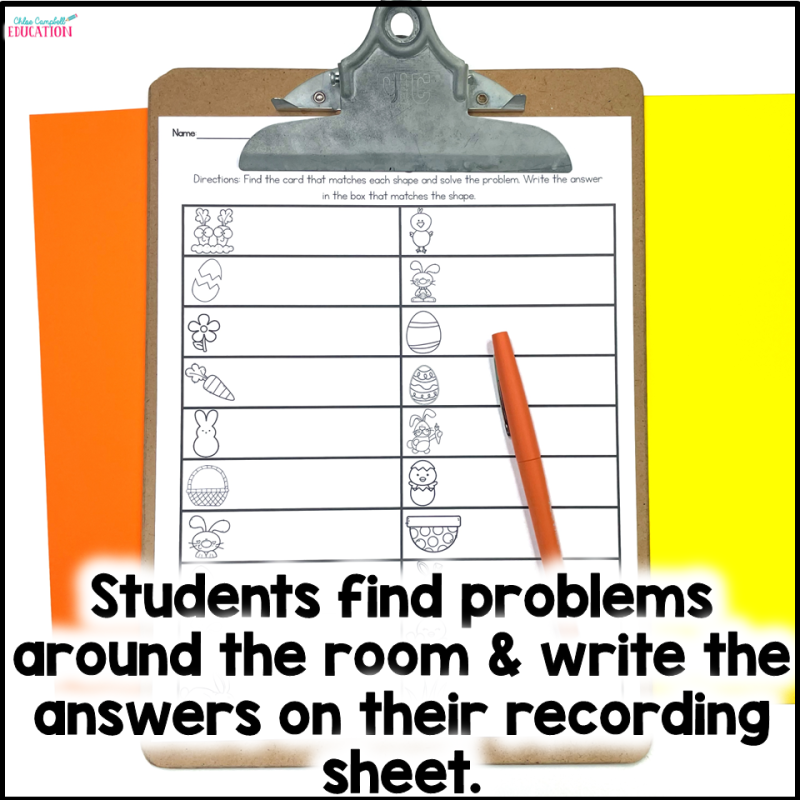 Double Digit Addition Solve the Room – 2 Digit Addition Easter Math ...