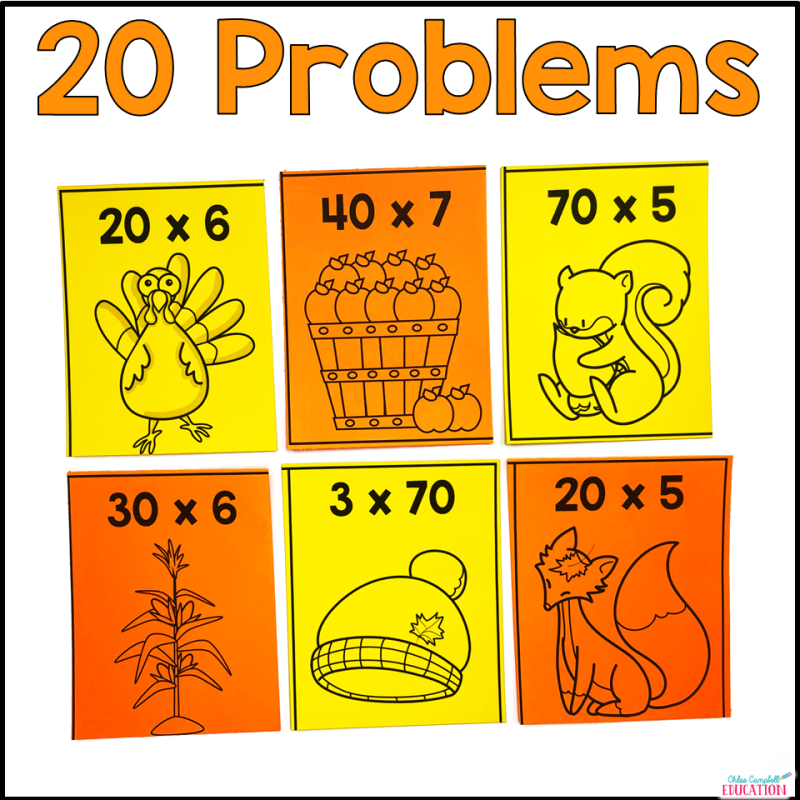 Multiplying Multiples of 10 – Solve the Room fall Math Multiplication ...
