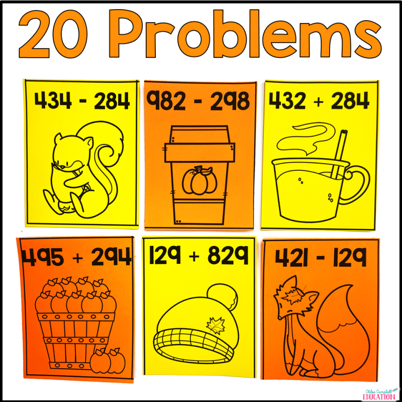 Addition and Subtraction within 1,000 Solve the Room – Fall Math ...