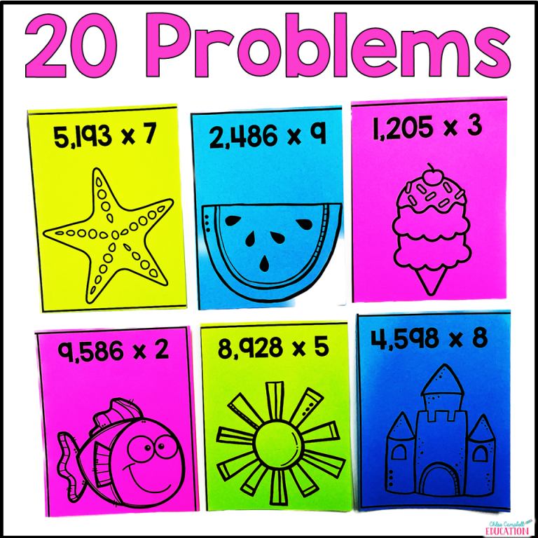 4 Digit by 1 Digit Multiplication Game – Solve the Room Summer Math ...