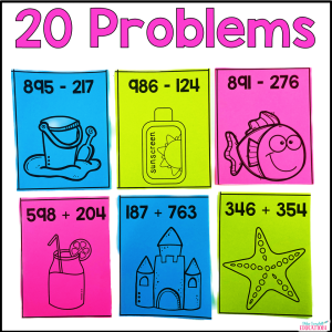 Addition and Subtraction within 1,000 Solve the Room – Summer Math Activity