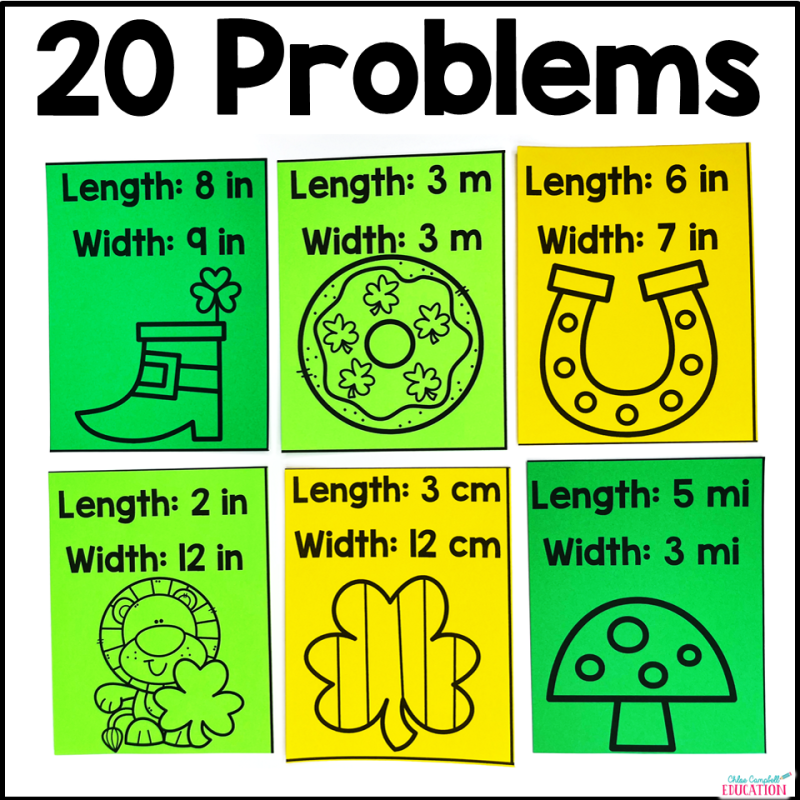 Area and Perimeter Solve the Room Activity – St. Patrick’s Day Math
