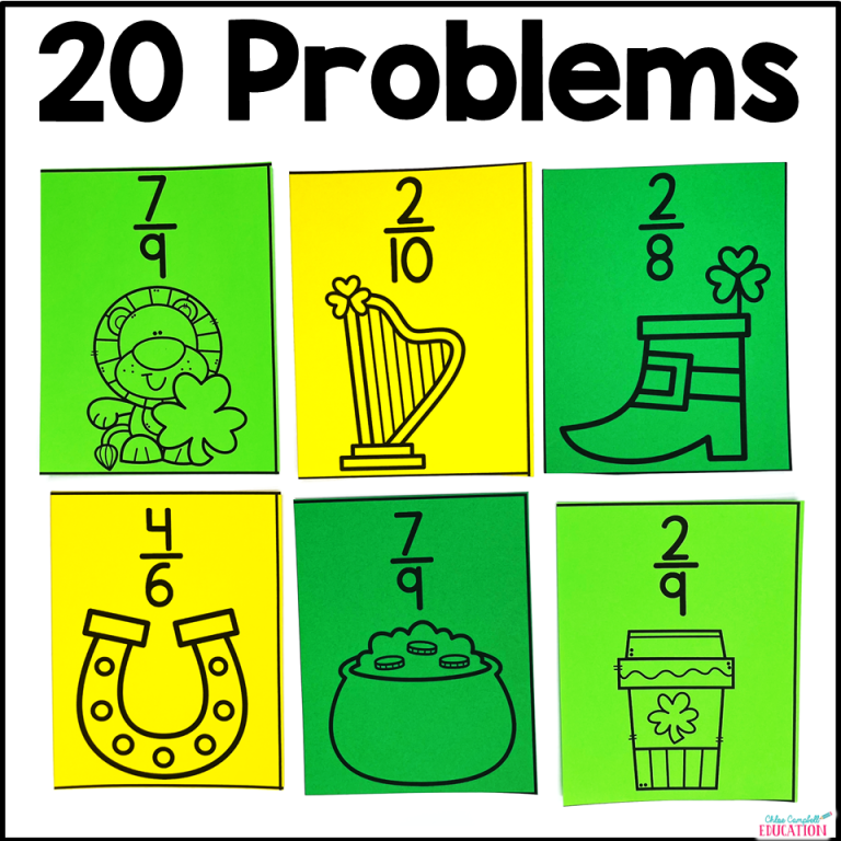 Equivalent Fractions – Solve the Room Activity – St. Patrick’s Day Math ...