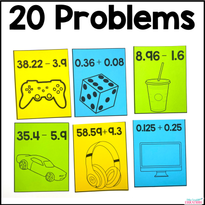 Adding and Subtracting Decimals Solve the Room Math Scoot w/ Extension ...