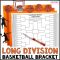 Long Division Games – March Math Activities – Basketball Bracket – Dividing