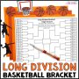 Long Division Games – March Math Activities – Basketball Bracket – Dividing