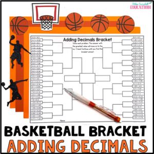 Adding Decimals Game – March Math Activities – Basketball Bracket ...