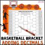 Adding Decimals Game – March Math Activities – Basketball Bracket ...