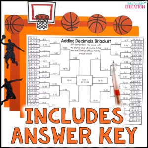 Adding Decimals Game – March Math Activities – Basketball Bracket ...